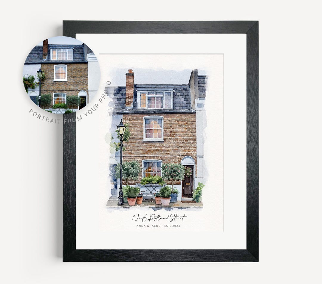 Custom House Portrait, Home Illustration From Photo, Watercolour House ...