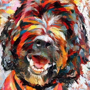 Colourful Custom Pet Portrait, Abstract Illustration, Personalised ...