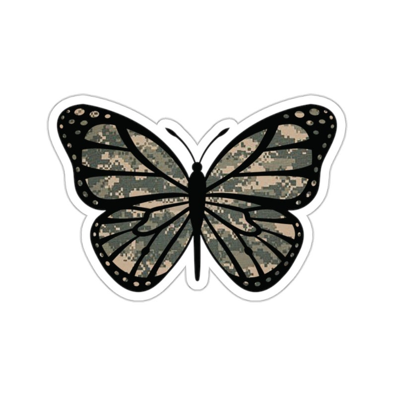 Camo Butterfly Kiss-cut Stickers for the Army Marine Corps Military ...