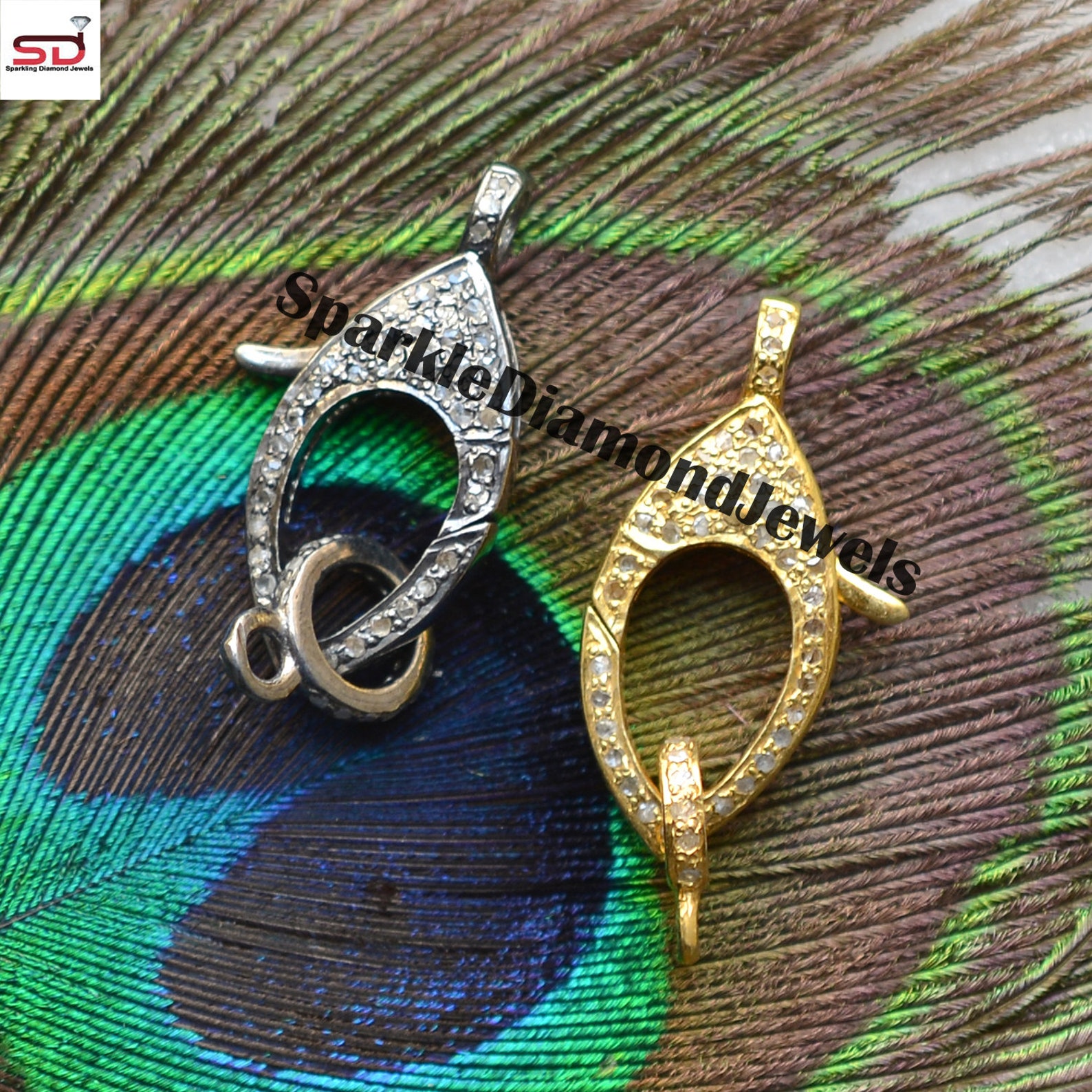 14k Gold Vermeil Clasp Fish Lock 925 Silver Jewelry Finding - Etsy UK