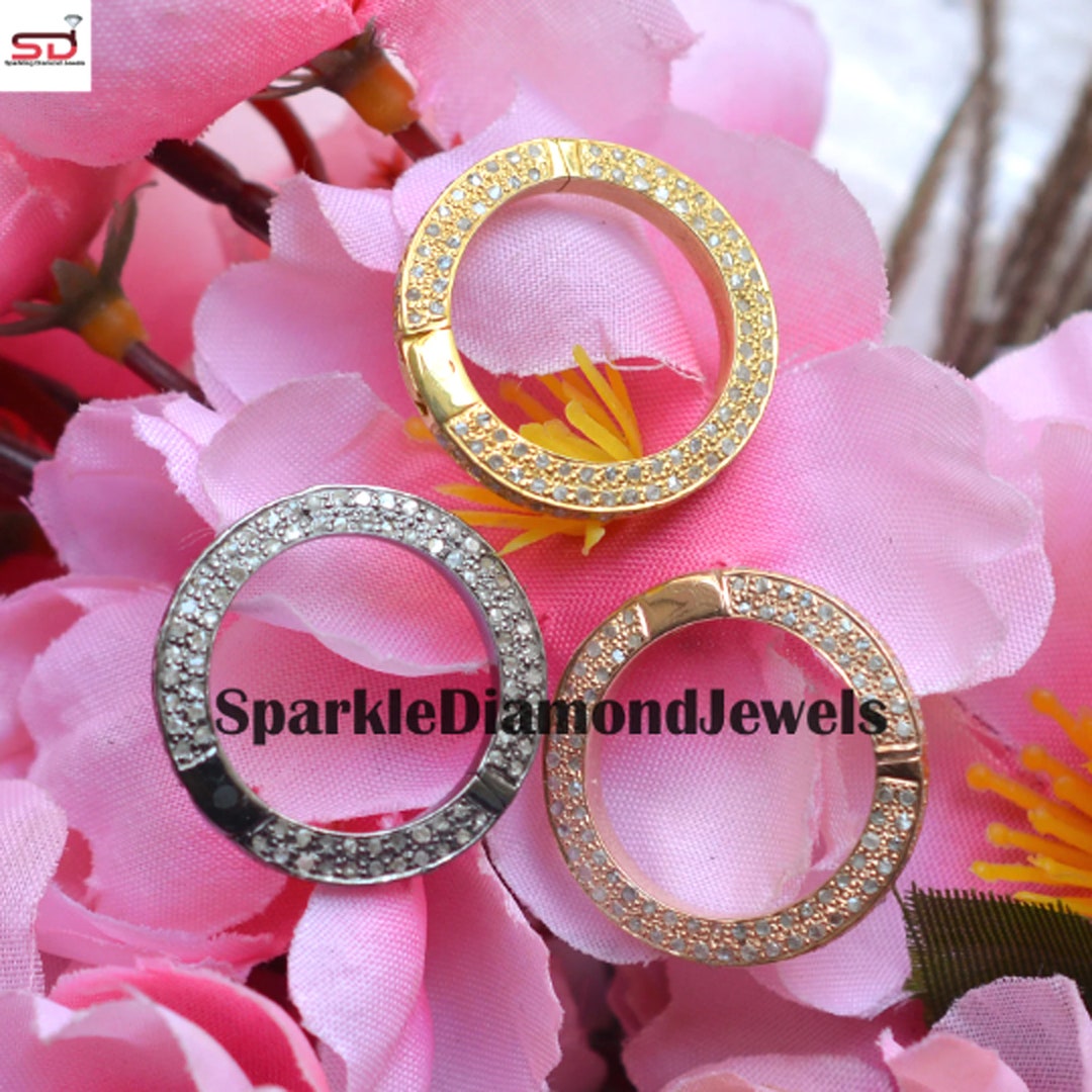 Push Lock 925 Silver Diamond Finding Lock Finding Jewelry - Etsy UK