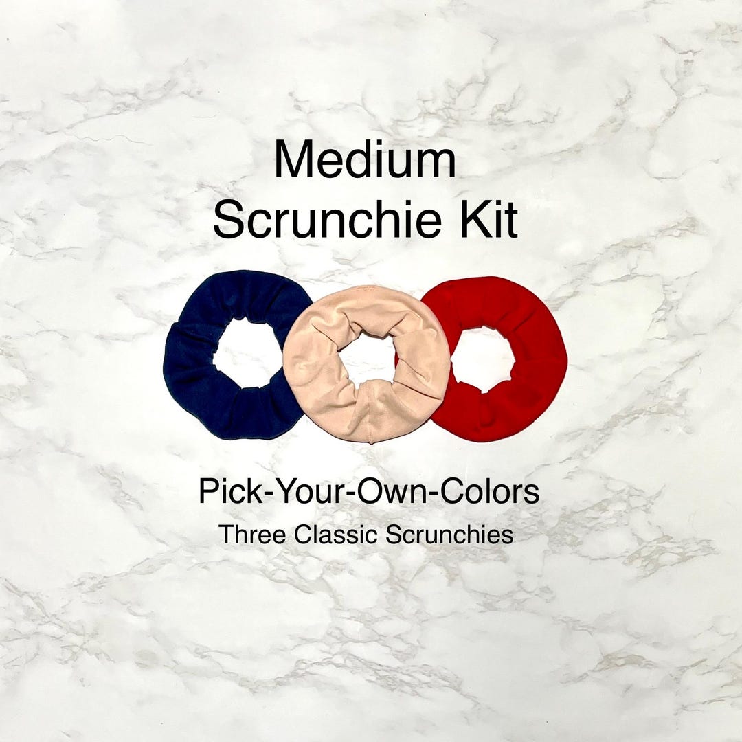 Medium- Pick-your-own-colors Scrunchie KIT - SET of 3 Hand-designed ...