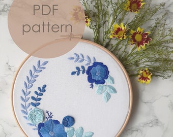 Blue Hand Embroidery - Etsy