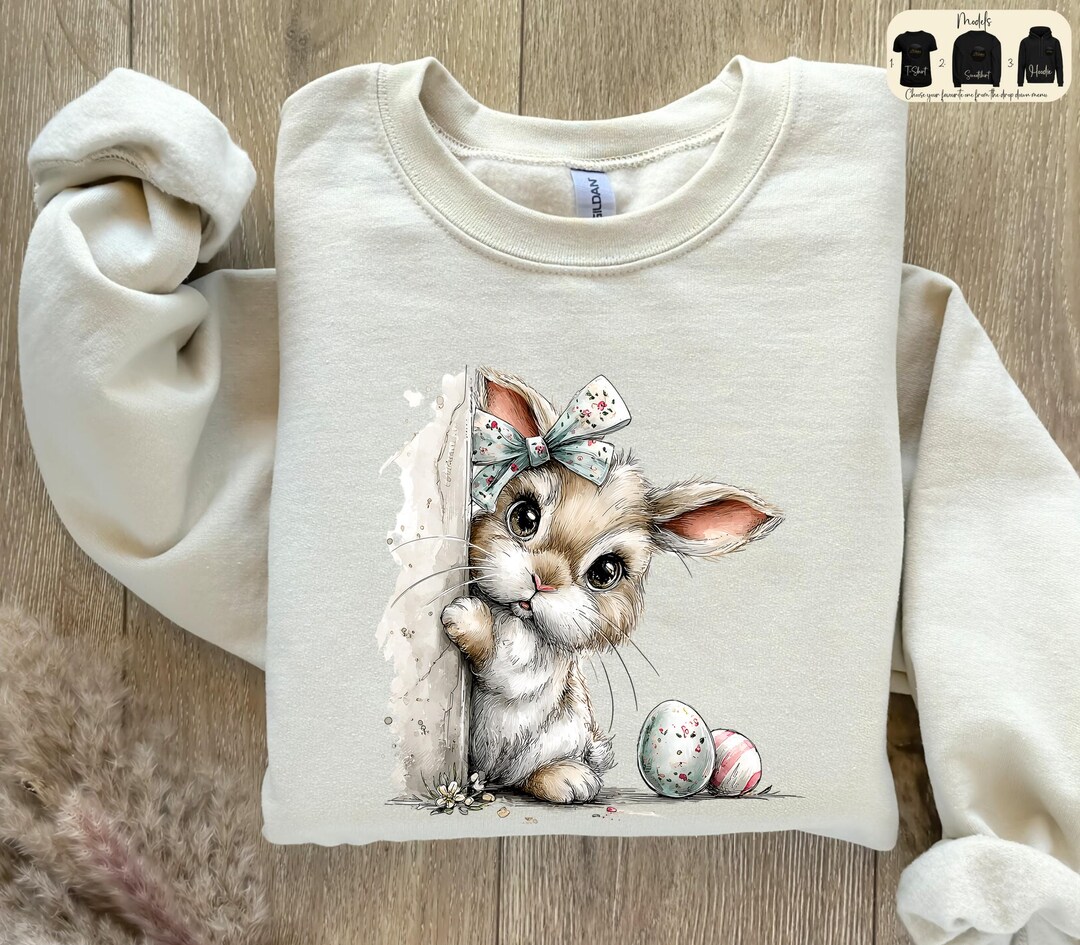 Easter Sweatshirt, Womens Easter T-shirt, Rabbit Hoodie, Bunny Shirt ...