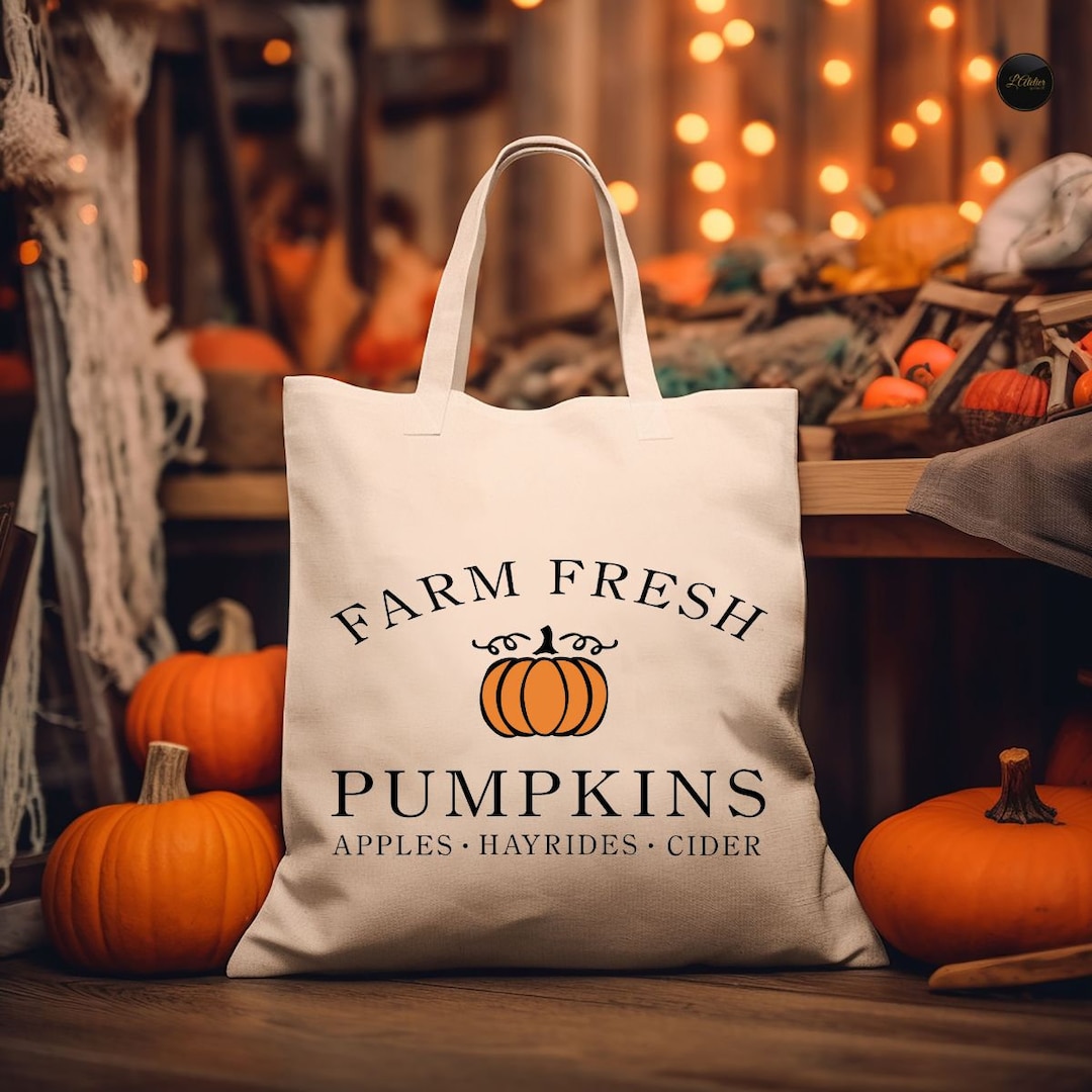 Farm Fresh Pumpkins Tote Bag, Pumpkin Fall Tote Bag, Boho Tote Bag ...