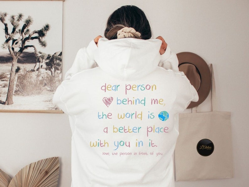 Dear Person Behind Me Hoodie Aesthetic Oversized Sweatshirt - Etsy