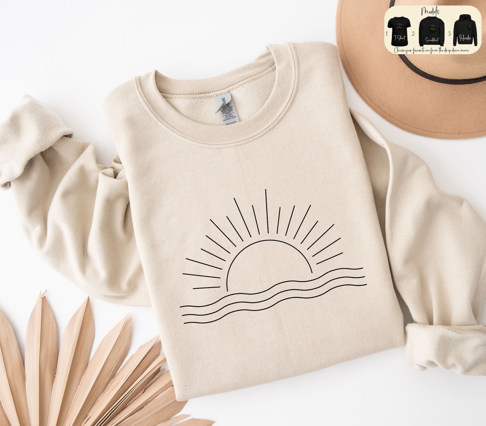 Retro Ocean Sun Tee, Nature Graphic Tshirt, Womens Summer Tee, Sunrise ...