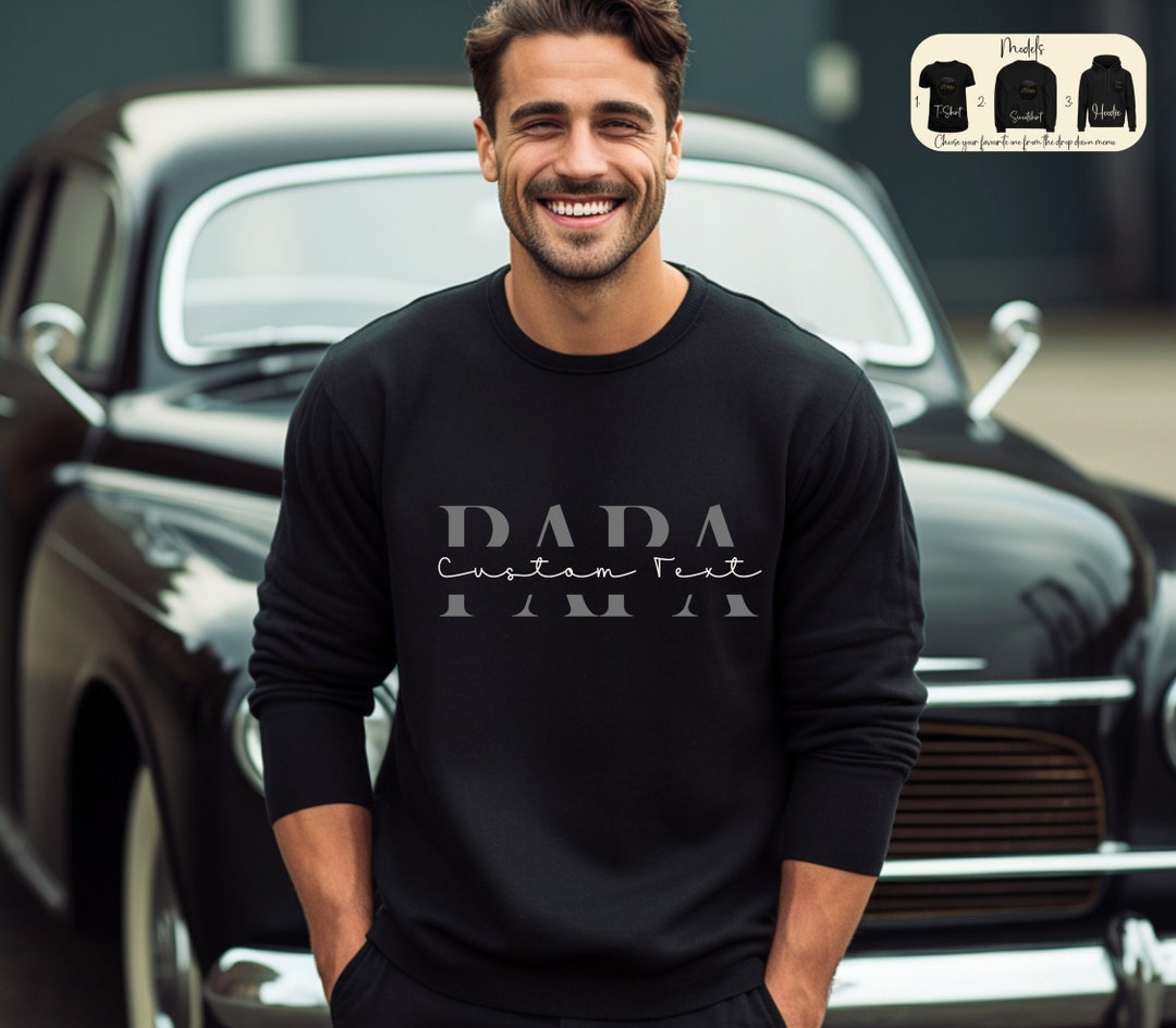 Personalised Papa Sweatshirt, Modern Dad T-shirt, Father's Day Gift ...