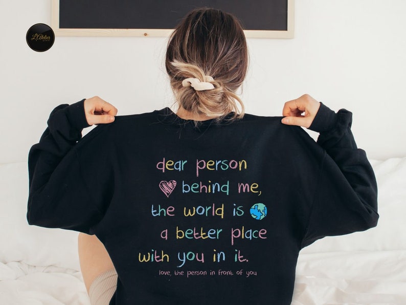Dear Person Behind Me Hoodie Aesthetic Oversized Sweatshirt - Etsy
