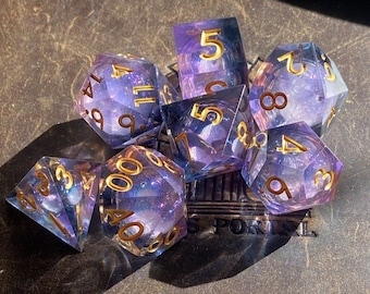 Dreamy Periwinkle Liquid Core Dnd Dice Set, Polyhedral Dice, D&D Dice ...