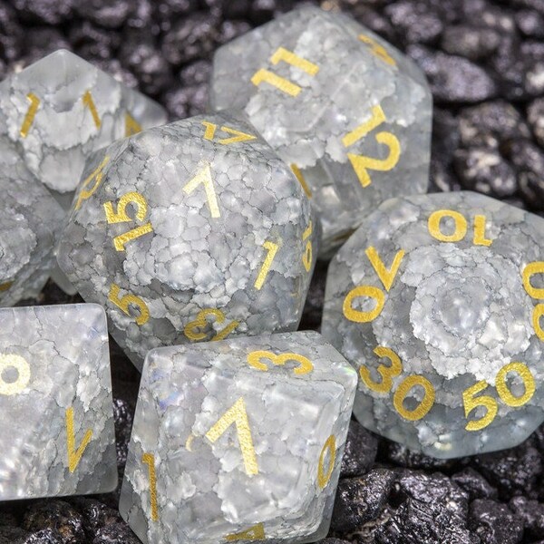 Frosted White Dice Set - Etsy