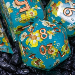 Sage's Honeybees Tropical Honey Sharp Edge Resin Dice Set - Etsy