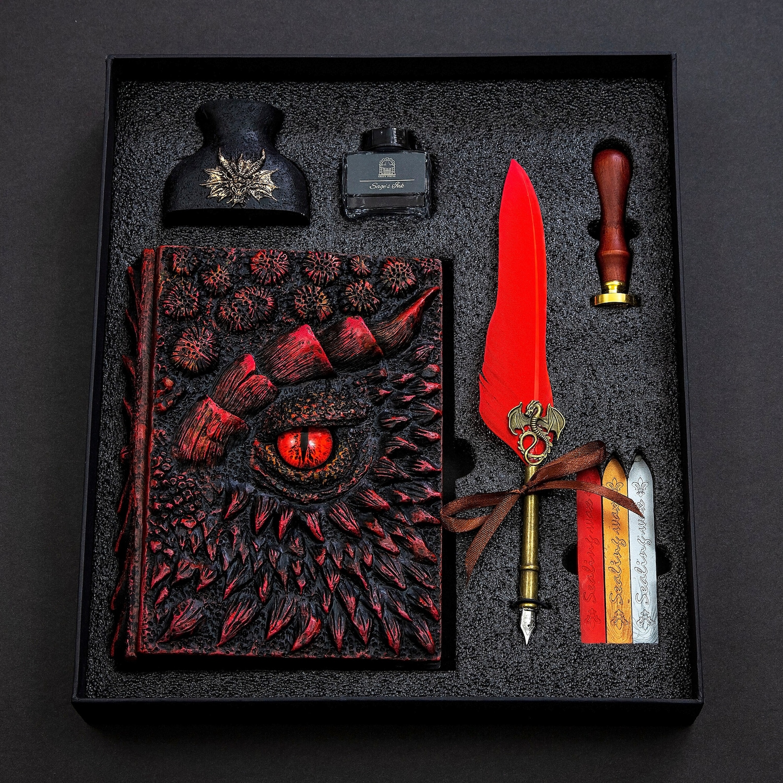 Eye of the Red Dragon Notebook Gift Set Handmade Notebook - Etsy