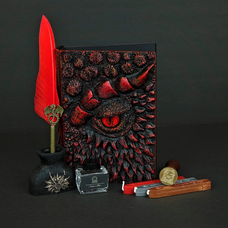 Eye of the Red Dragon Notebook Gift Set Handmade Notebook - Etsy