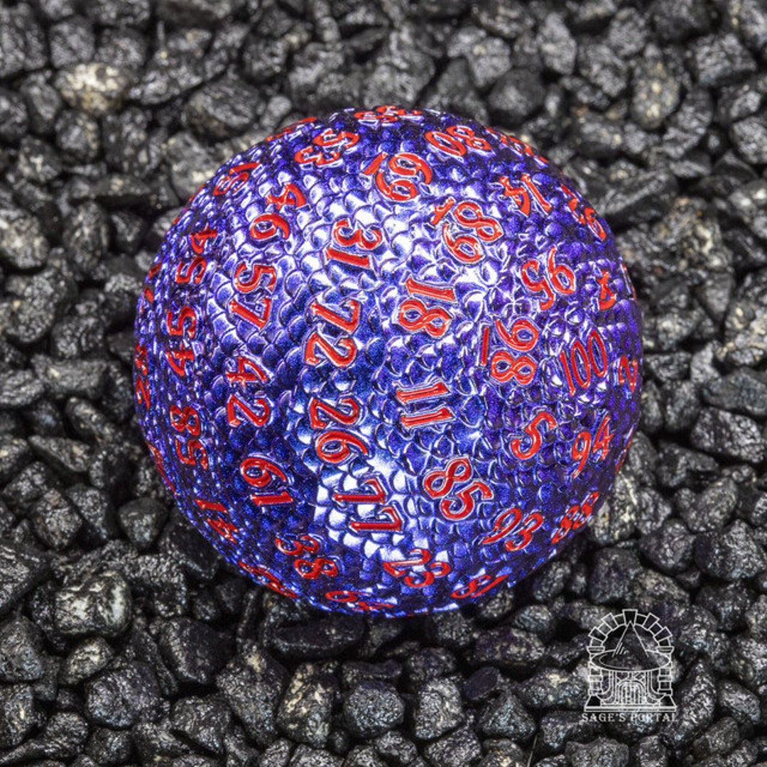 Sage’s Dragon Egg Purple/blue D100 Metal Dice | Dungeons Dragons Dnd Pathfinder RPG - Etsy
