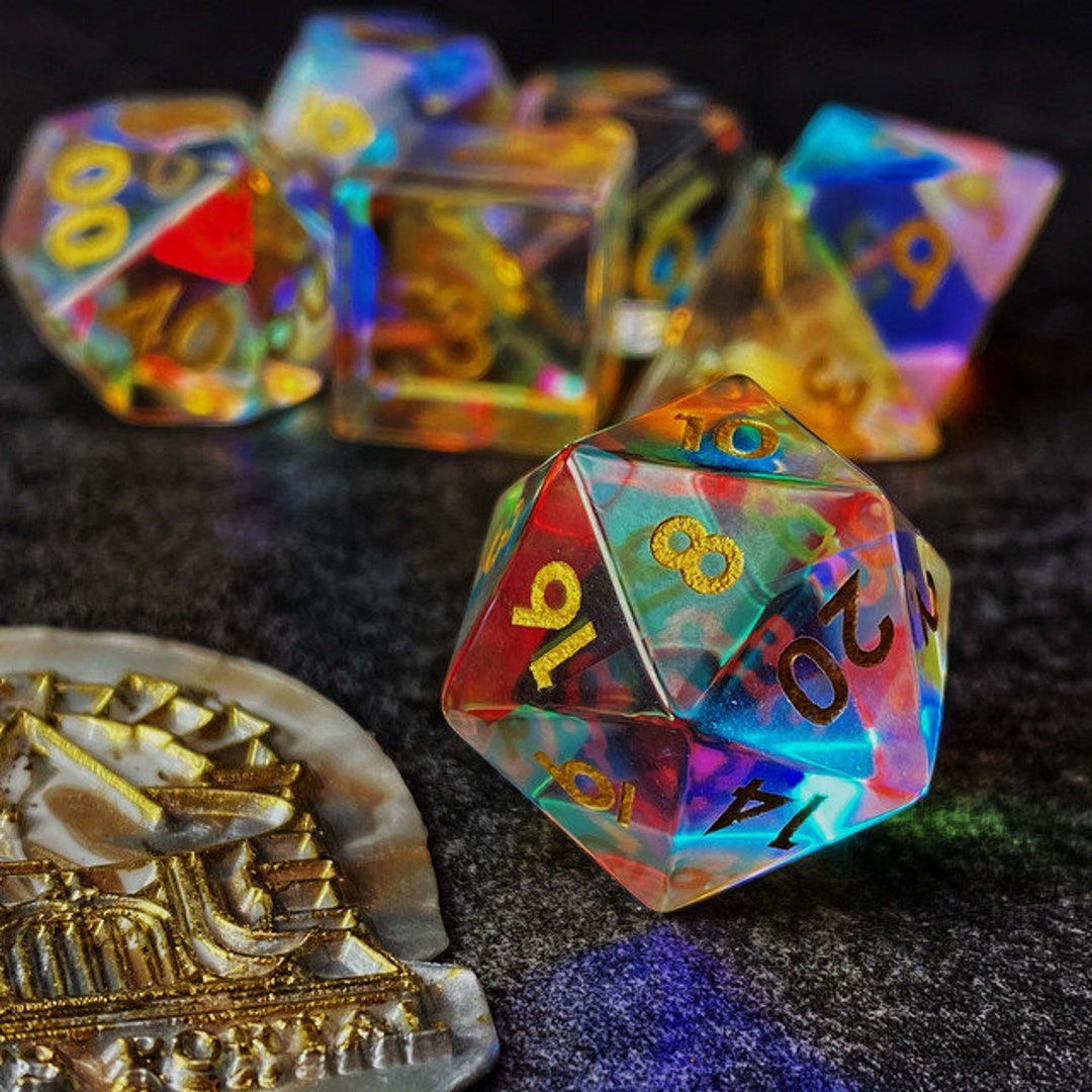 Sage's Treasures - Captured Rainbow Dichroic Glass Gold Ink Gemstone ...