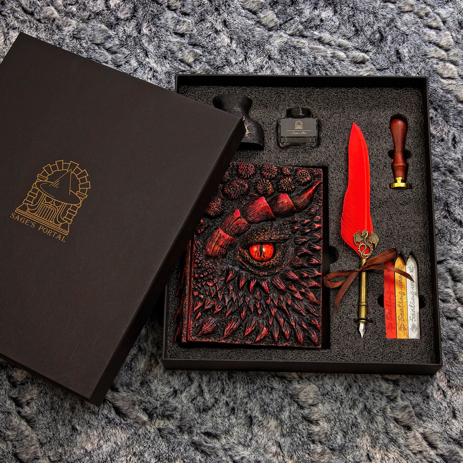 Eye of the Red Dragon Notebook Gift Set Handmade Notebook - Etsy