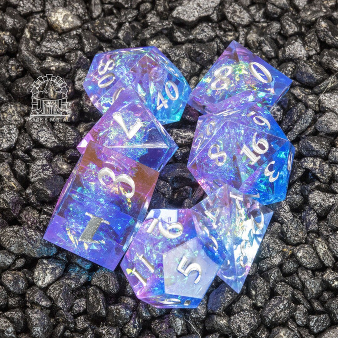 Sage's Crystals - Spring Sharp Edge Resin Polyhedral Dice Set | Dnd ...