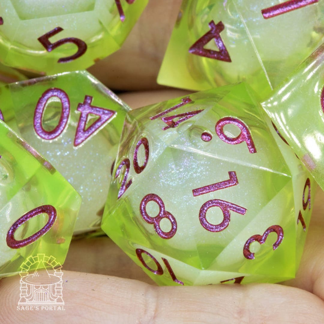 Sage’s Lake Souls Liquid Core Sharp Edge Resin Dice Set | Dnd Dice ...