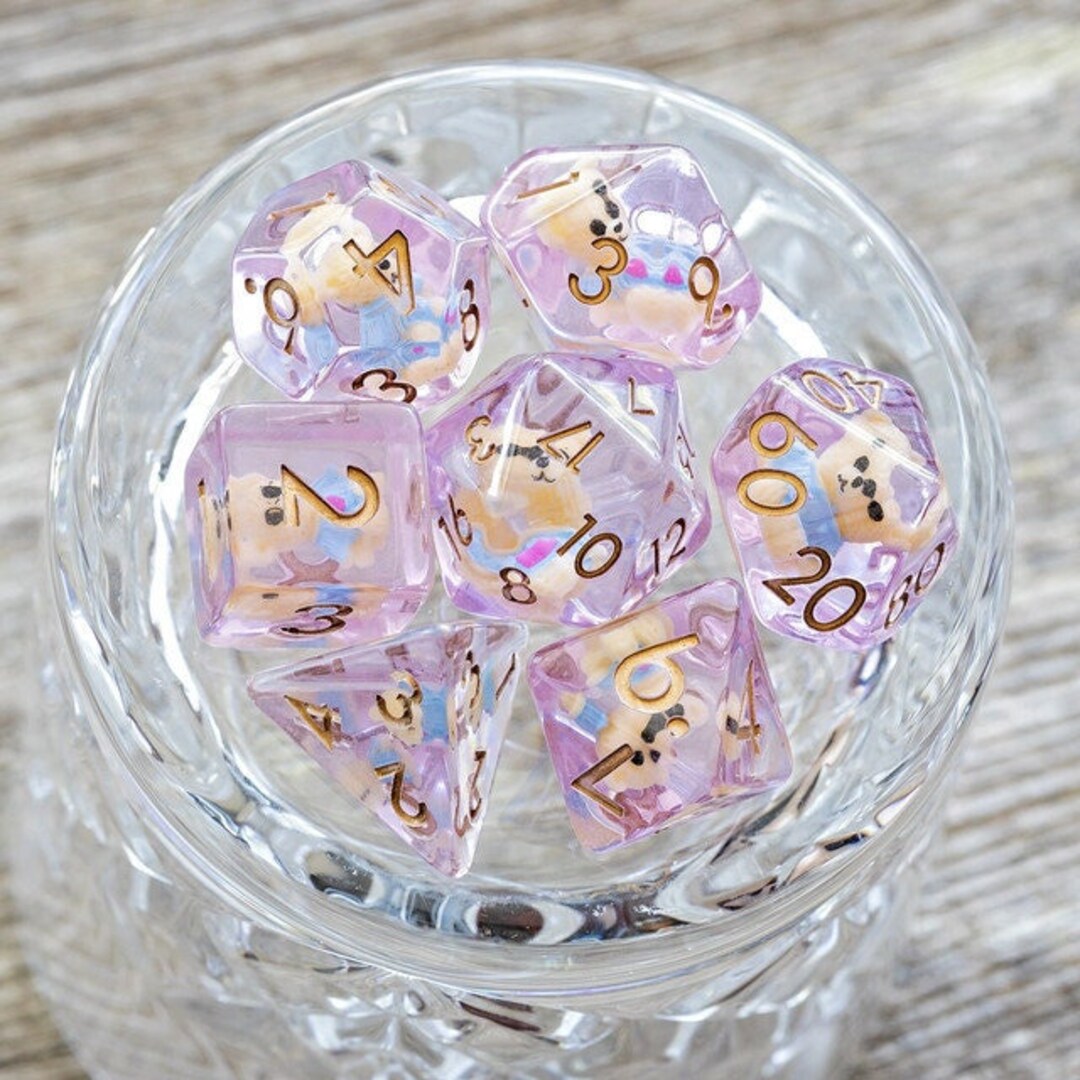 Sage’s Familiars - Teddy Bear Familiar Resin Polyhedral Dice Set | 2 ...