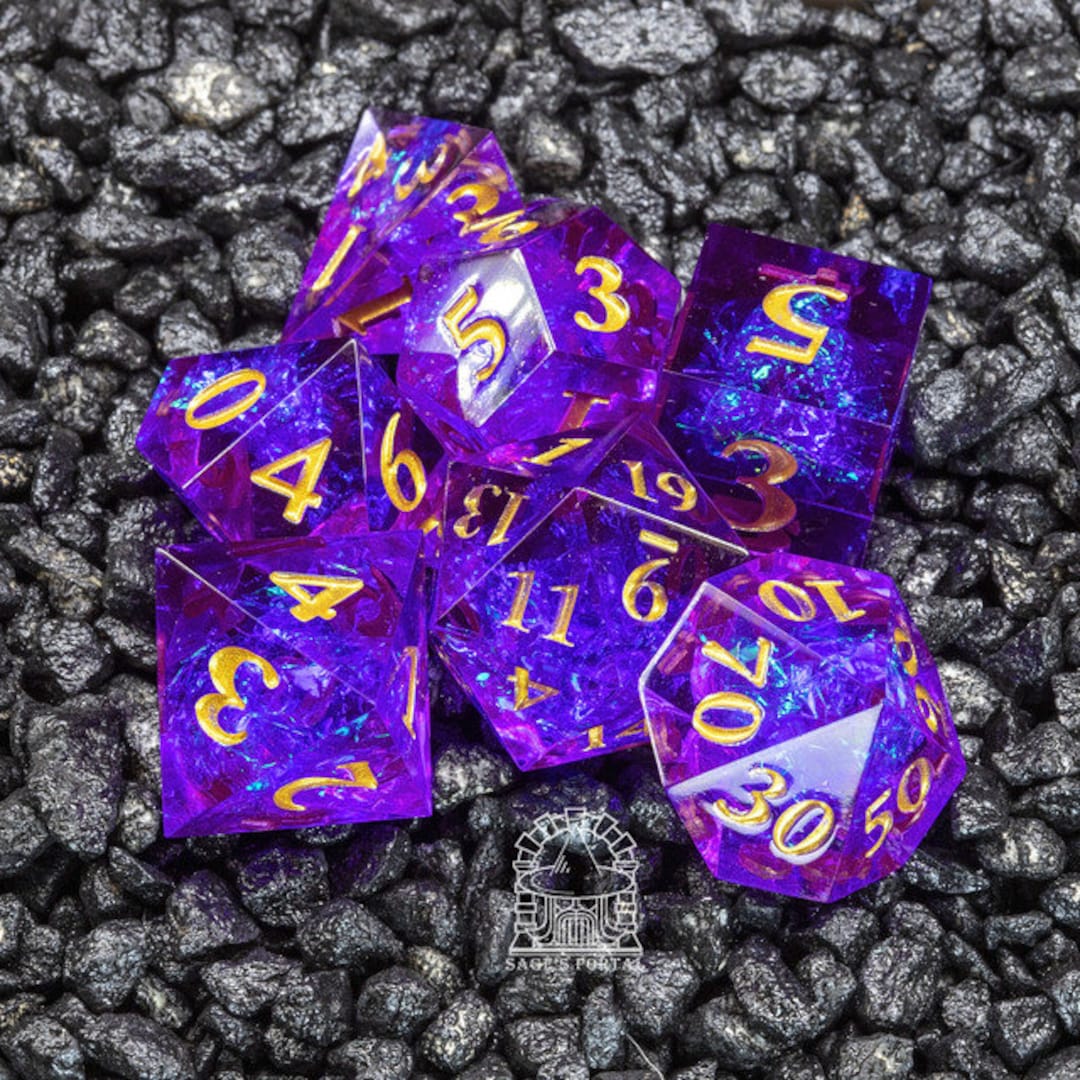 Sage's Crystals - Twilight Sharp Edge Resin Polyhedral Dice Set - Etsy