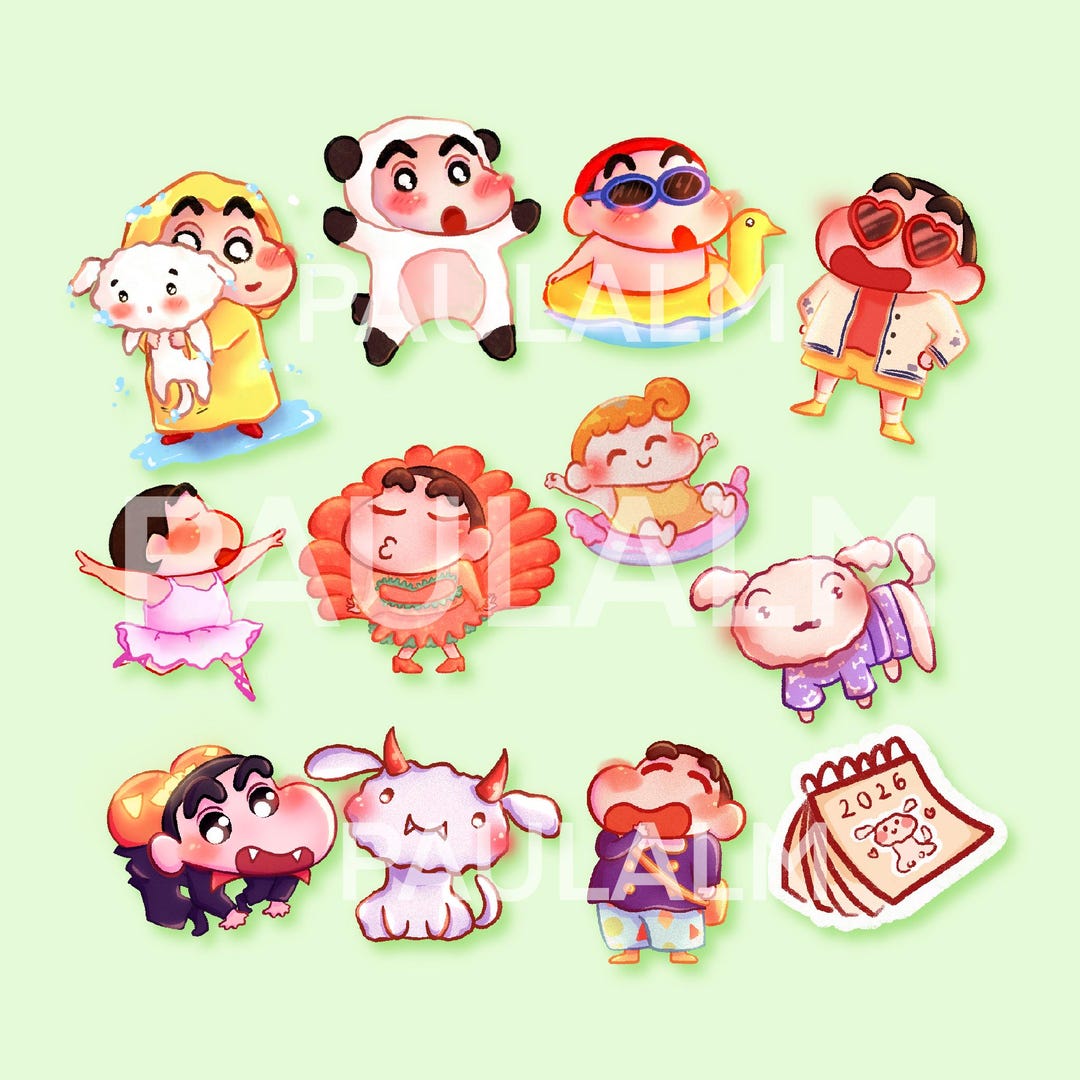 Shin Chan Stickers Pack 1 - Etsy