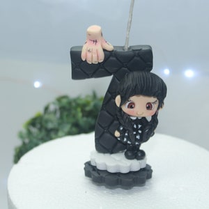 Candle Girl, Wednesday Addams Inspired Candle, Cold Porcelain Candle ...