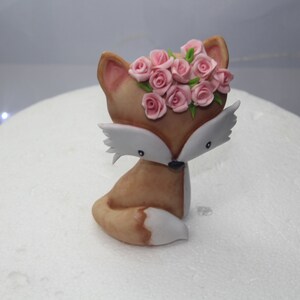 Fox Cake Topper,fox Figure,fondant Fox,sugar Paste Fox,woodland Cake ...