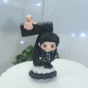 Candle Girl, Wednesday Addams Inspired Candle, Cold Porcelain Candle ...