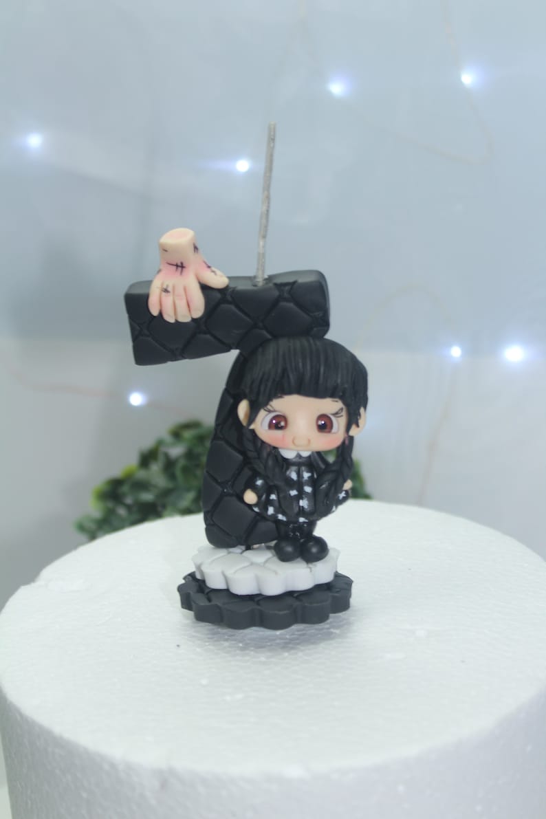 Candle Girl Wednesday Addams Inspired Candle Cold Porcelain - Etsy