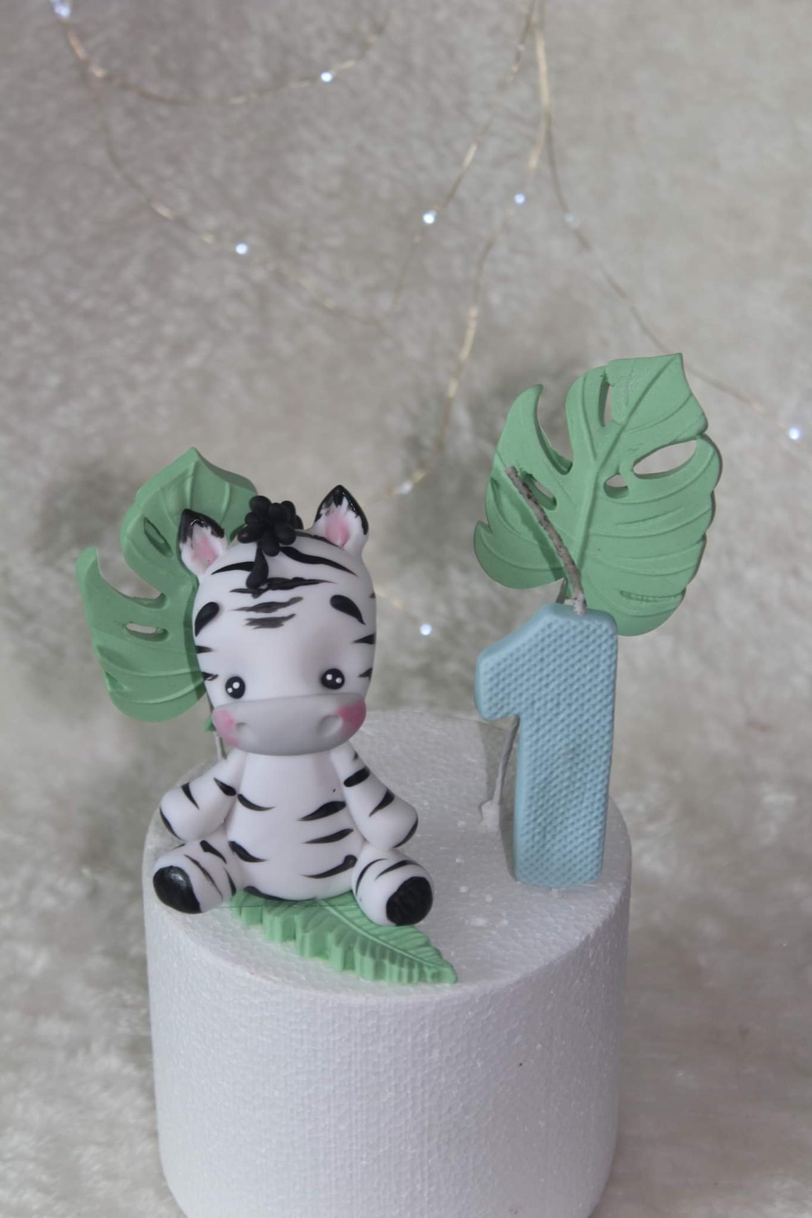 Safari Cake Topper Zebra Cake Topper Cold Porcelain Jungle - Etsy