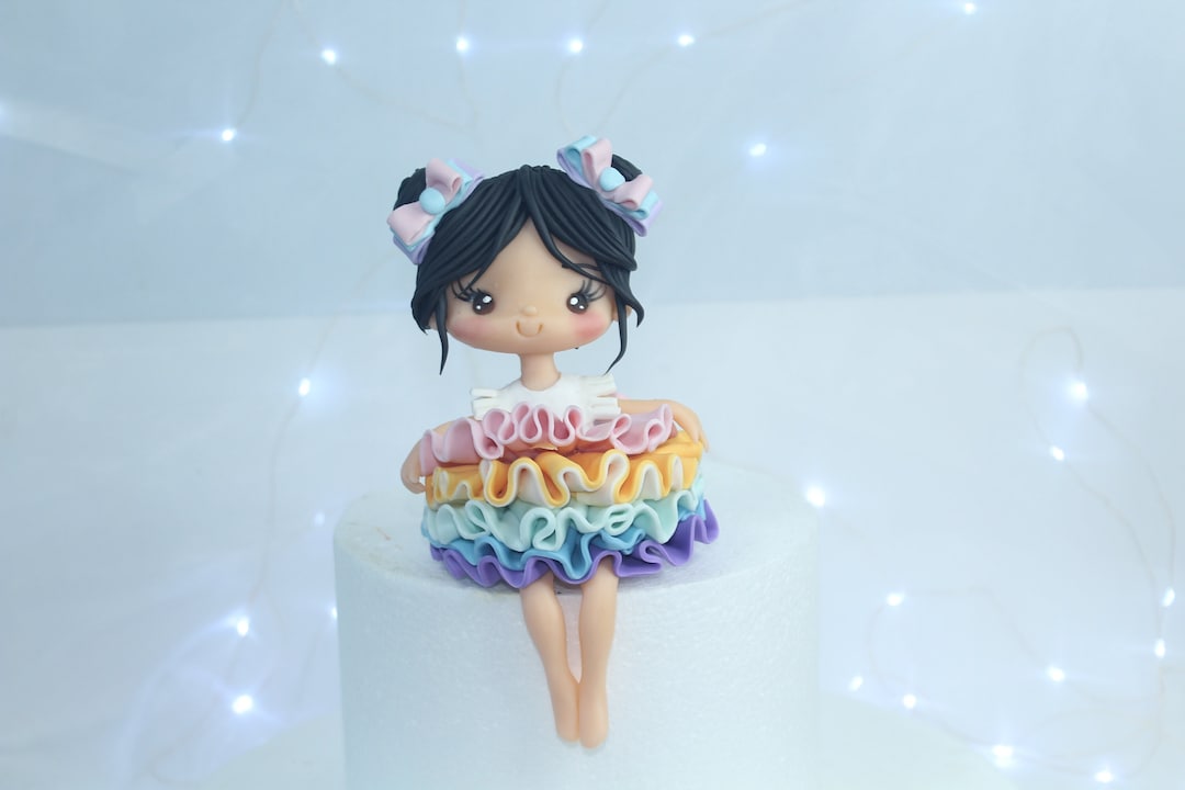 Girl Cake Topper, Person Figurine, Handmade Figurine Doll, Handmade ...