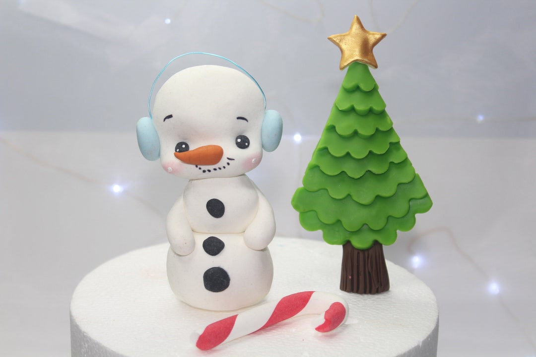Snowman Fondant Figure for Birthday and Christmas Cake,tortendekoration ...