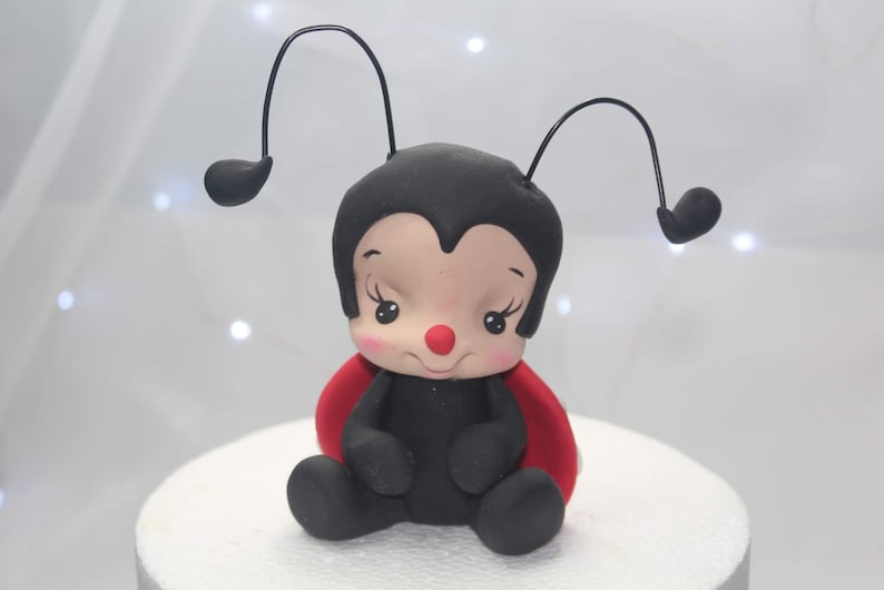 Ladybug Fondant, Cold Porcelain Ladybug Figure, Garden Party ...