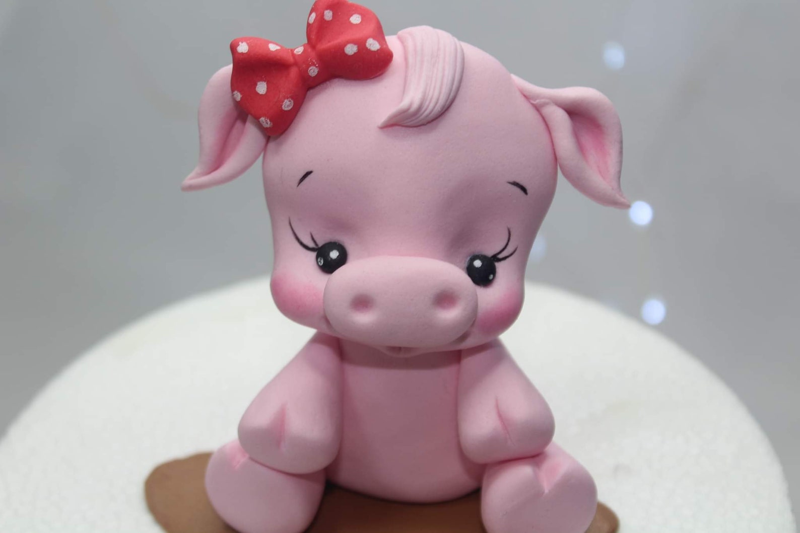 Piggy Fondant, Cold Porcelain Piggy Figure, Farm Party Decorations ...