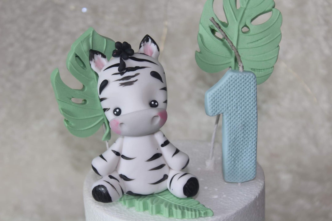 Zebra Cake Topper, Safari Cake Topper Cold Porcelain, Jungle Cake ...