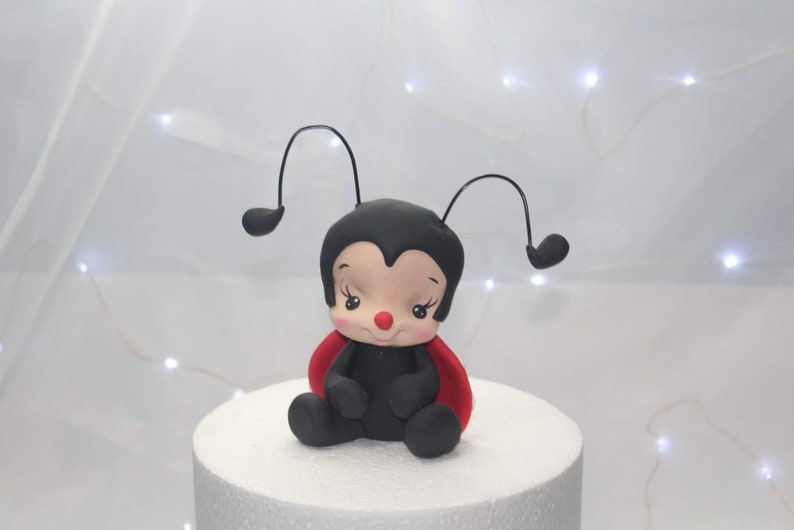Ladybug Fondant, Cold Porcelain Ladybug Figure, Garden Party ...