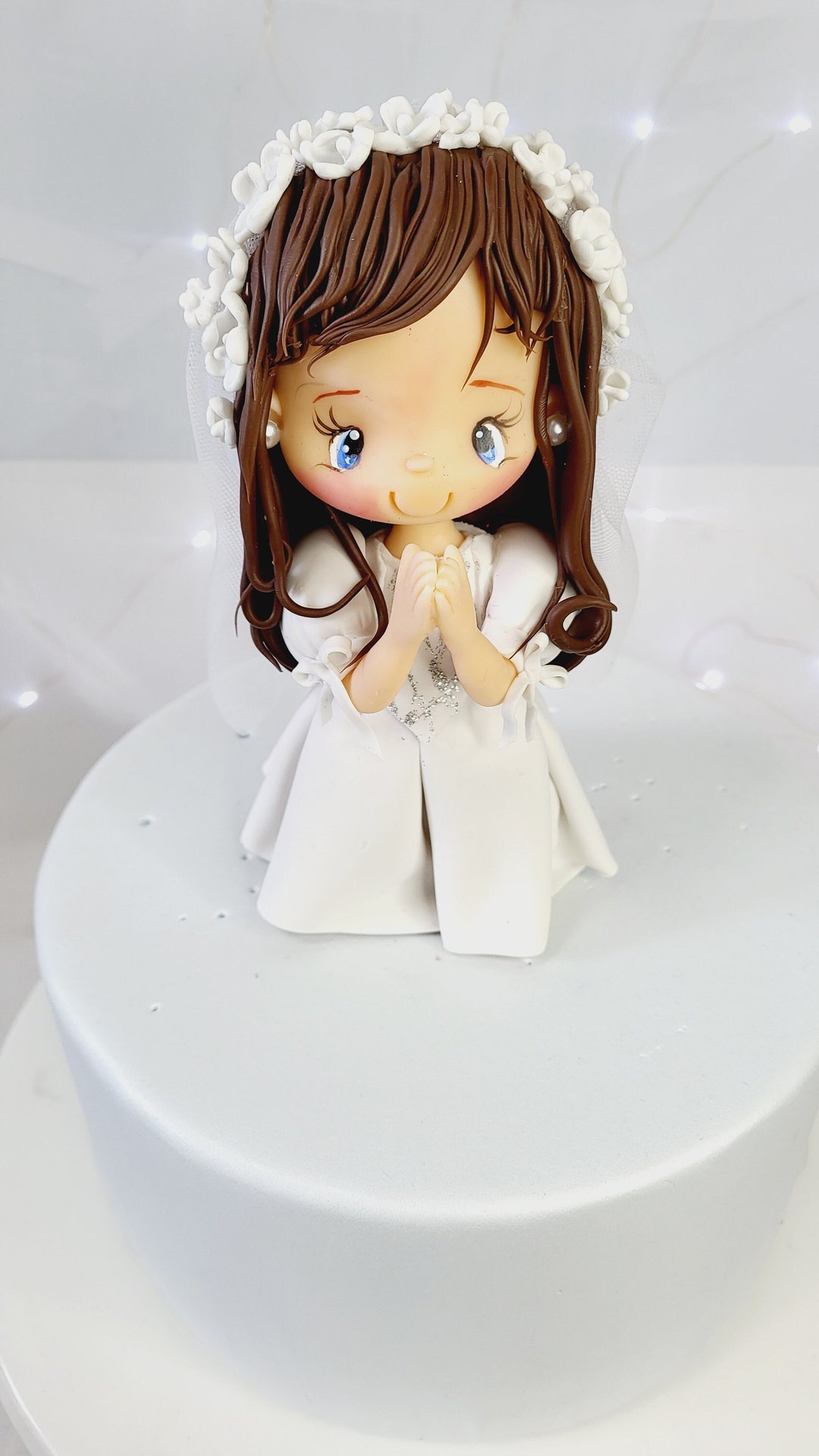 Girl's First Communion Figurine. Beautiful Cake Topper for Christening ...