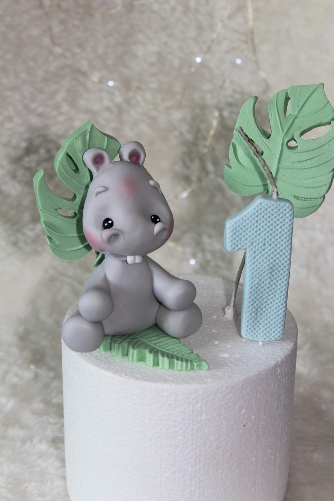 Hippo Topper, Animals Cake Topper, Jungle Cake Topper, Grass Cake ...