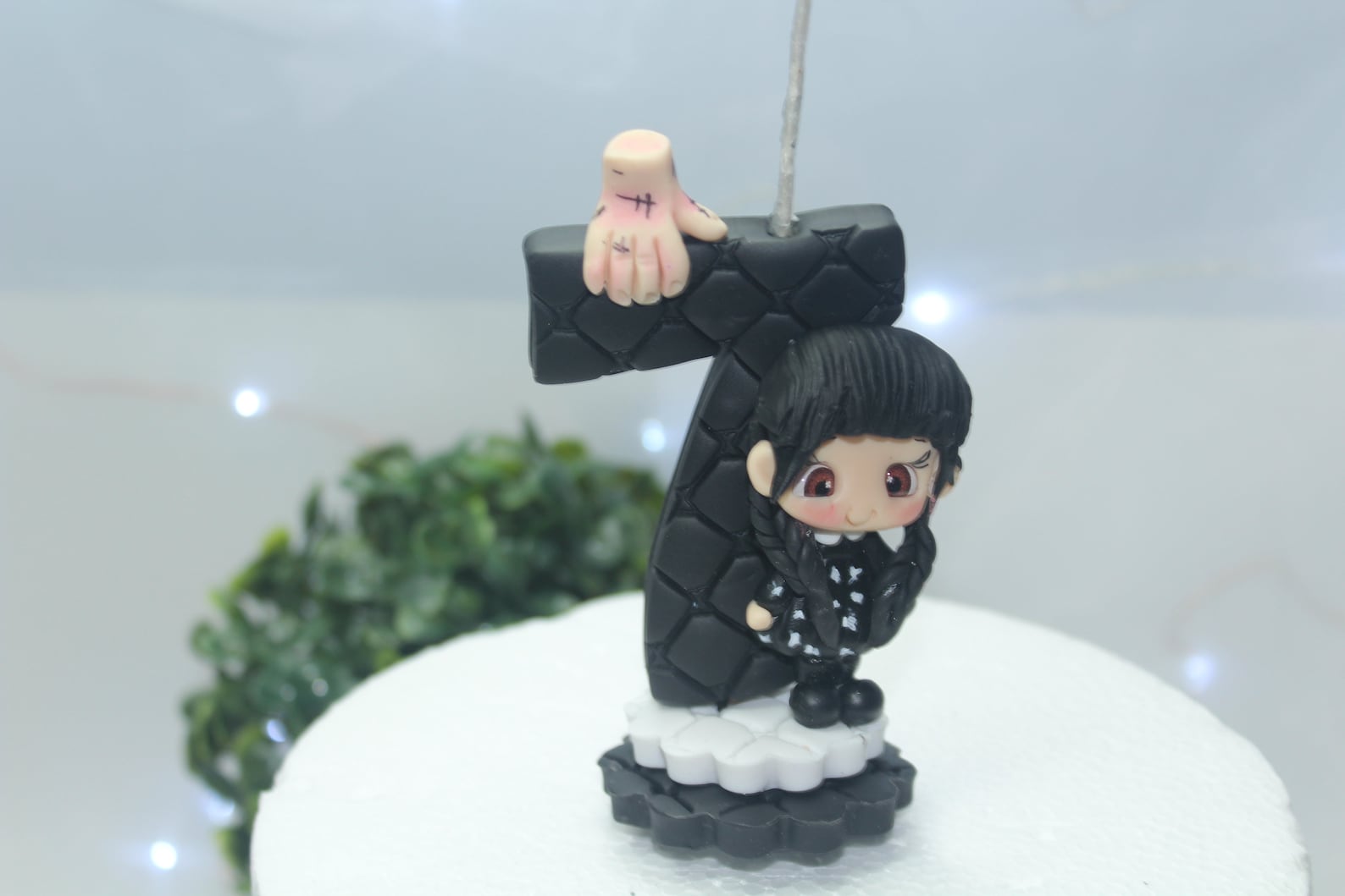 Candle Girl, Wednesday Addams Inspired Candle, Cold Porcelain Candle ...