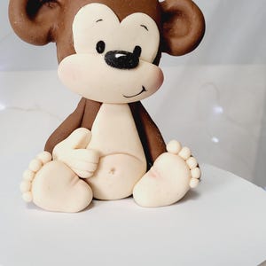 Monkey Cake Topper, Monkey Decoration, Forest Cake, Fondant Cake Topper ...