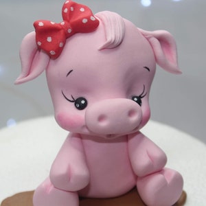 Piggy Fondant, Cold Porcelain Piggy Figure, Farm Party Decorations ...