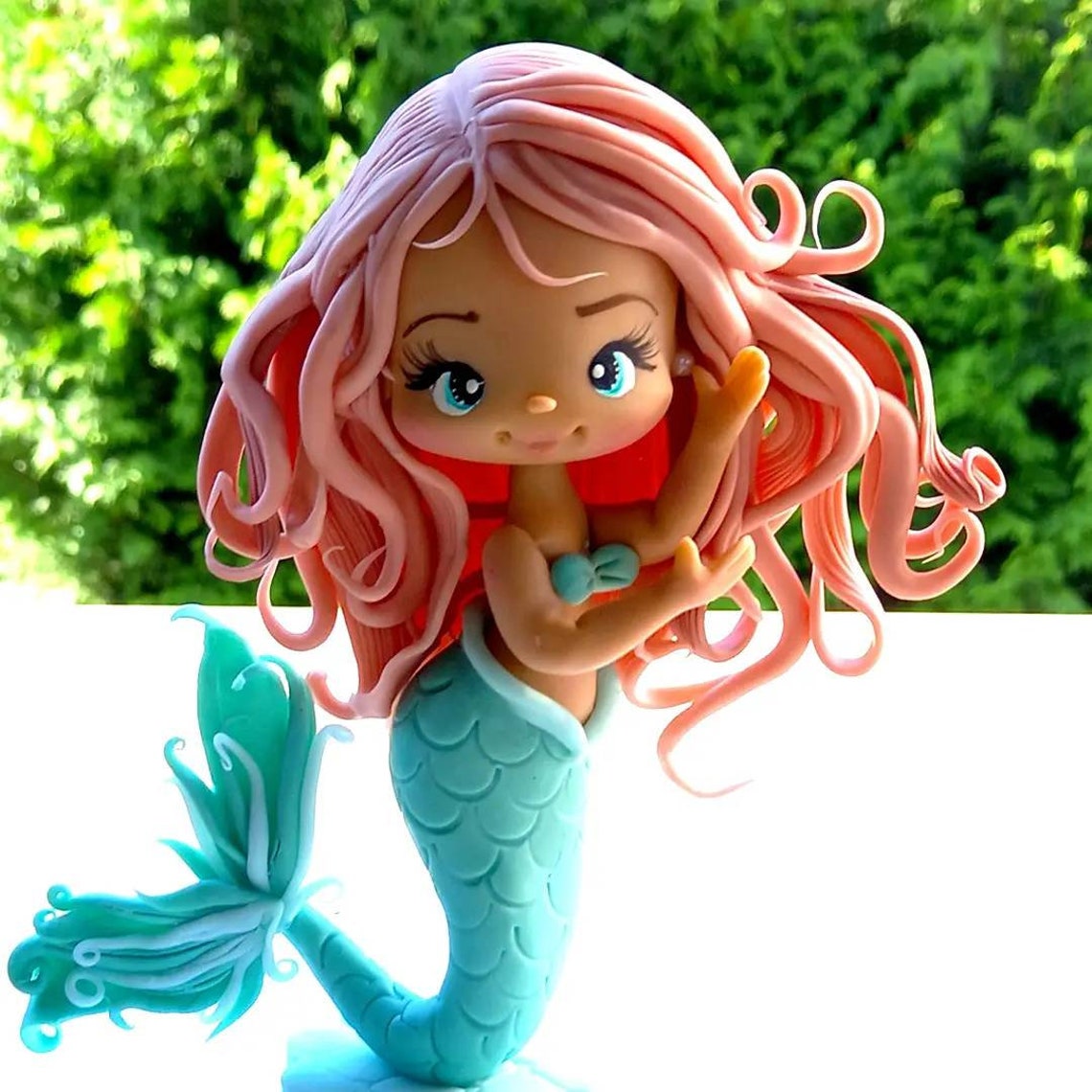 Mermaid Figure in Fondant or Cold Porcelain for Cake - Etsy