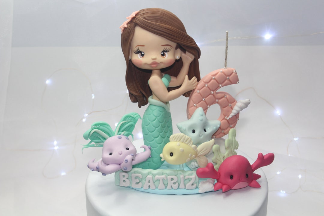 Fondant Mermaid, Cold Porcelain Mermaid Doll, Under the Sea Party ...