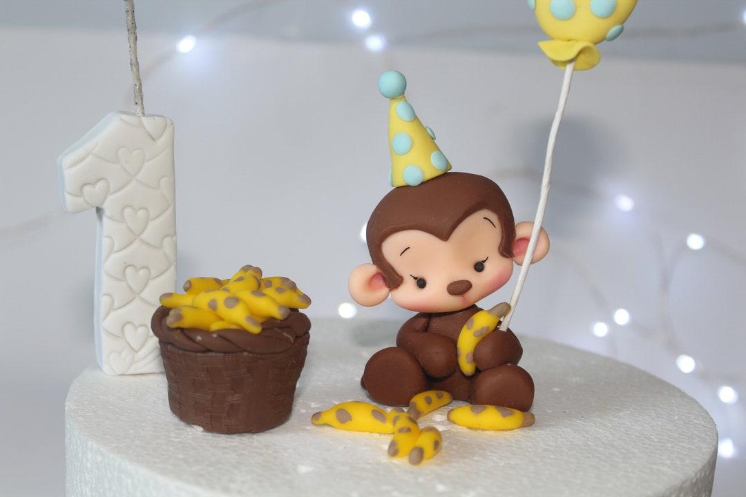 Fondant Monkey Gumpaste Monkey Safari Cake Topper Edible Monkey Edible ...