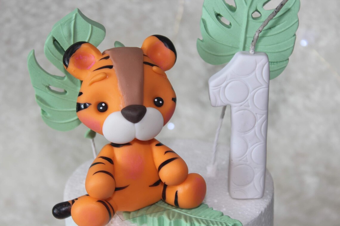 Tiger Topper Animals Topper Jungle Cake Topper Grass Cake - Etsy