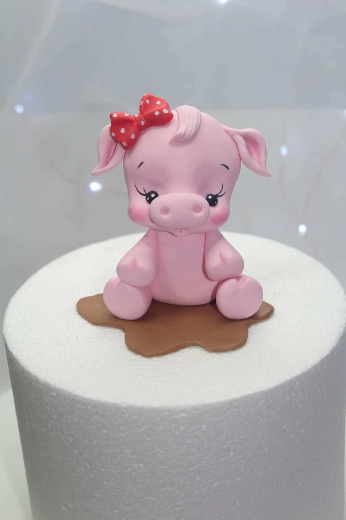 Piggy Fondant, Cold Porcelain Piggy Figure, Farm Party Decorations ...