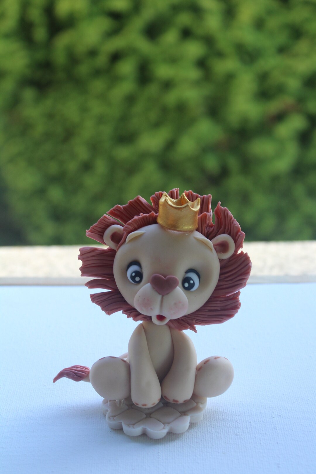 Lion King Cake Topper, King of the Forest, Cold Porcelain Safari, Party ...