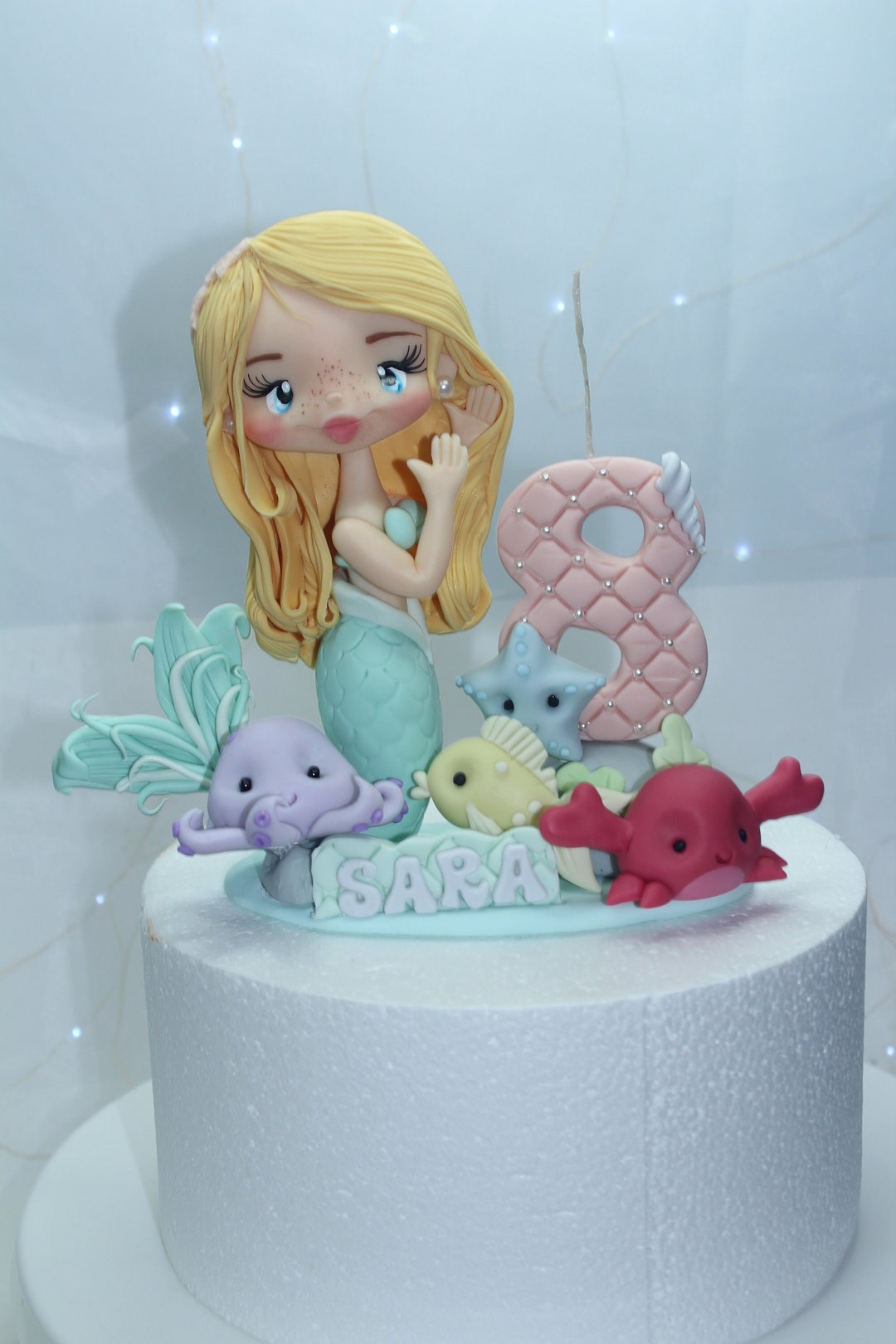 Fondant Mermaid, Cold Porcelain Mermaid Doll, Under the Sea Party ...