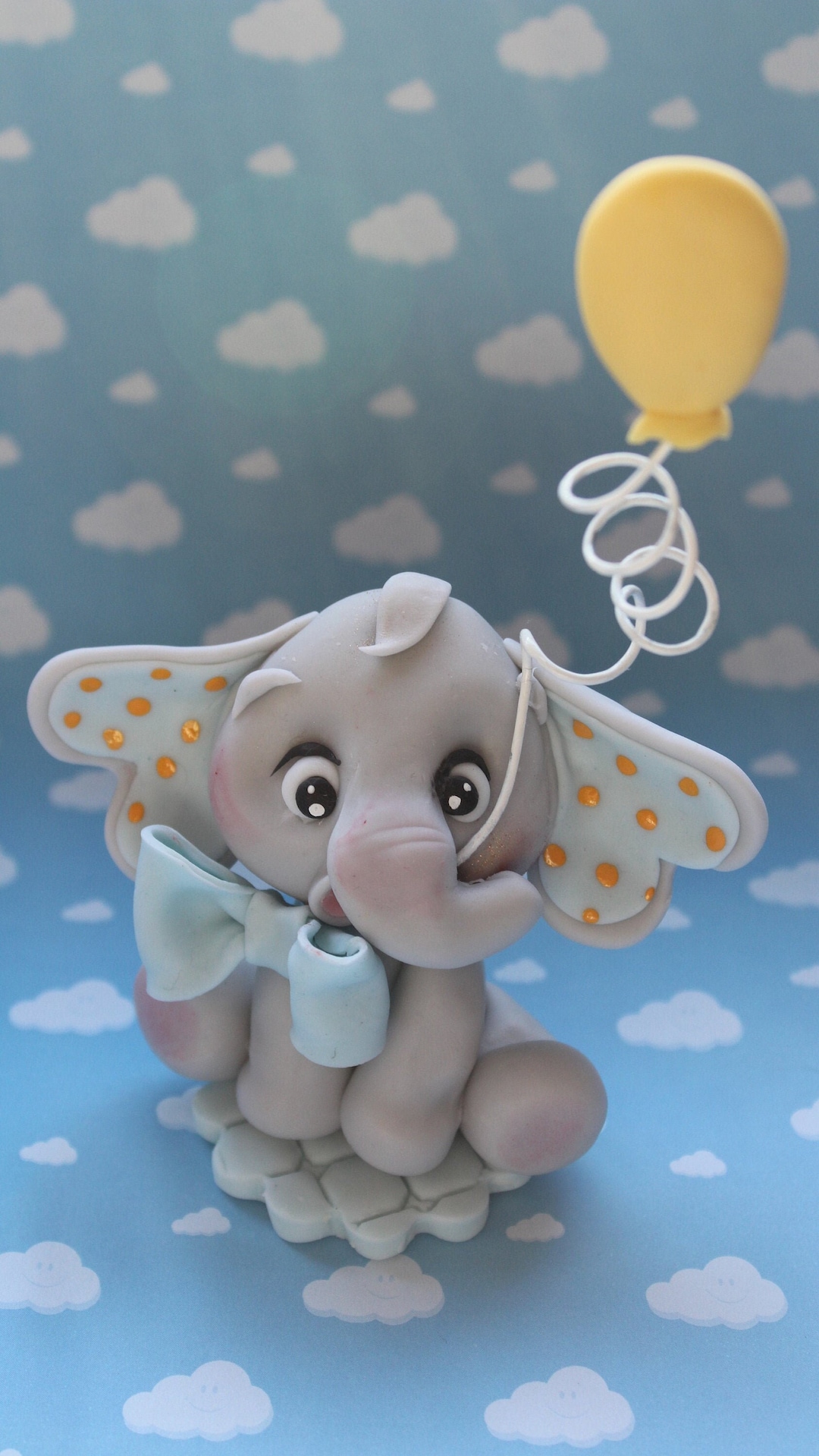Forest Elephant Cake Topper, Cold Porcelain Safari, Party Decoration ...